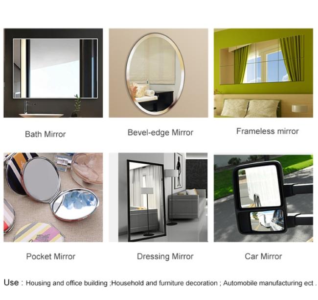 Sapphire Blue Pack Round Square Glass Beveled Mirror 3.0mm Customized Mirror Tray with Crystal