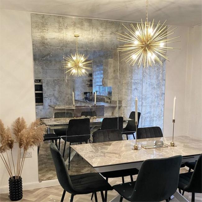 High Quality Background Wall Decoration Glass Antique Mirror Customization