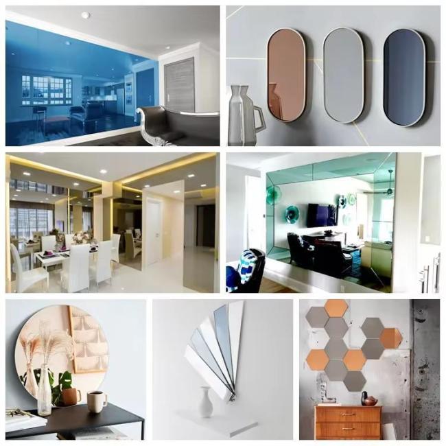 Colored Mirror Glass Tinted Mirror Glass Wall Decorative Colored Mirror Glass Sheet