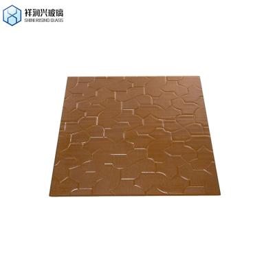 Glass Shinerising Flat Standard GB15763.2-2005 Brown Embossed Glass for Decoration