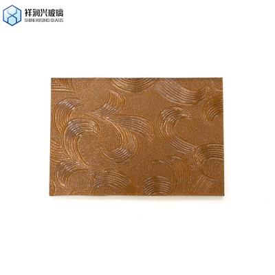 Custom Patterns Art Glass with Etched Wall Decor 3mm 3.2mm 4mm Brown Embossed Glass