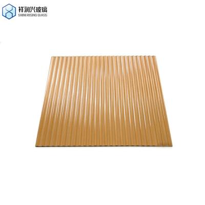 China Rain/Diamond/Water Art Decorative Chemical Tempered Pressed Glass Qingdao Pattern Brown Embossed Glass for sale