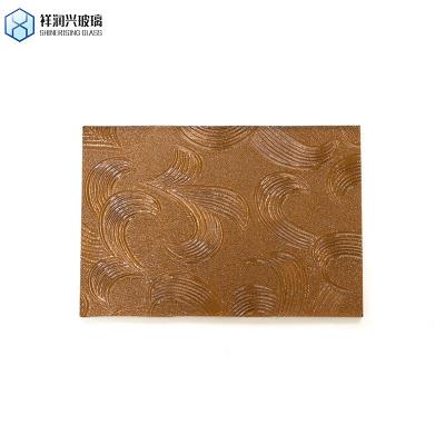 China Vidro decorativo de estrutura sólida com desenho em relevo castanho e espessura de 3 mm 4 mm 5 mm à venda
