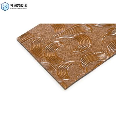 China Vidro decorativo de estrutura sólida com desenho em relevo castanho e espessura de 3 mm 4 mm 5 mm à venda