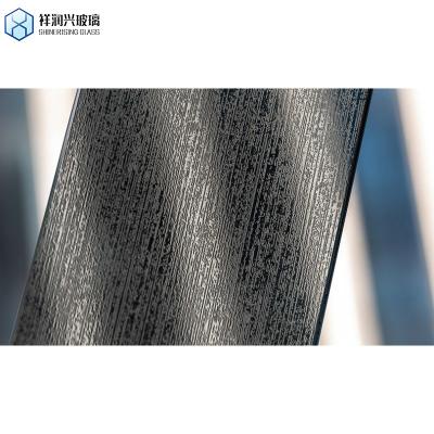 Cina Vetro a modello in rilievo decorativo nero trasparente temperato per decorazioni personalizzate in vendita