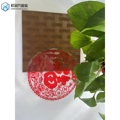 China Clear Float Glass 4mm Bronze Diamond Pattern Glass with SGS Certificate for sale