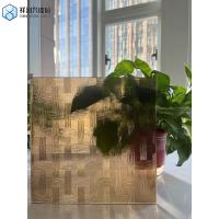 China Tinted Bronze Narrow Reed Partition Glass Pattern/Textured/Figured/Rolled Customization for sale