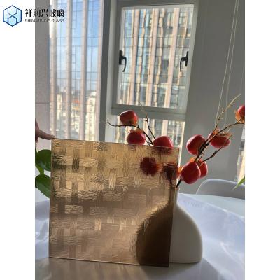 China 3-6mm Clear Silver Bronze Grey Blue Green Acid Etched Frosted Glass Art for Decorative Wall Door Balustrade Furniture Glass for sale