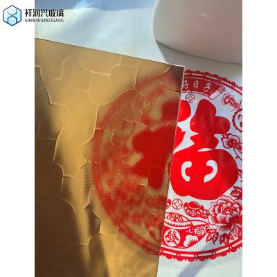 中国 3-6mm 透明 青緑 青銅 氷花 絵画 グラス 販売のため
