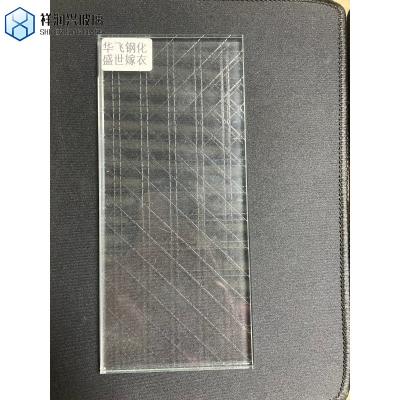 China Flat Polido 5mm Aqualite Padronizado Vidro Grão Rede Traingless Quadrados Irregulares Hishicross à venda