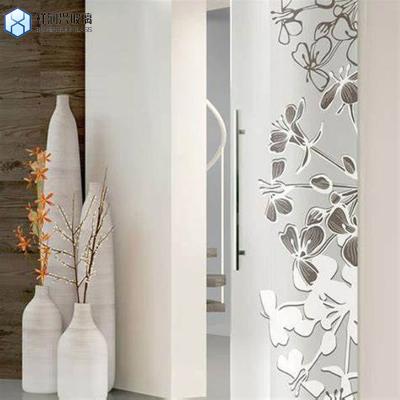 China 3 mm-19 mm dikte plat gehard glas ijs bloem patroon deur voor gebouw decoratie Te koop