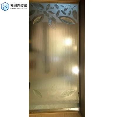 Cina Porta doccia in vetro temperato con disegno Karatachi in bronzo e fogli a disegno in vendita