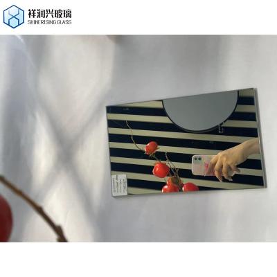 China Rechteckiger moderner Wandspiegel ohne Rahmen in lila rosa Bronze Goldfarbe für Heimdekoration zu verkaufen