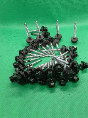 China DIN7504K Black Hex Head with EPDM Washer Attached Self-Drilling Screws for sale