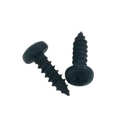 China Black Colored Pan Head Philip Cross Slot Self Tapping Screws for sale
