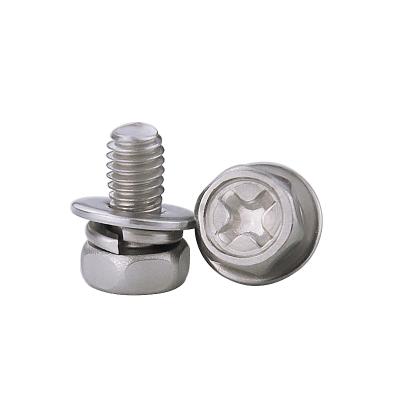 China External hexagonal  head cross slot washers attached combination screws for sale