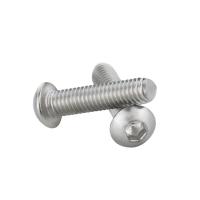 China Button head internal hexagonal slot full threadedmachine screws ISO7380 for sale