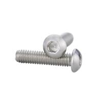 China Button head internal hexagonal slot full threadedmachine screws ISO7380 for sale