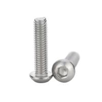 China Button head internal hexagonal slot full threadedmachine screws ISO7380 for sale
