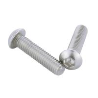 China Button head internal hexagonal slot full threadedmachine screws ISO7380 for sale
