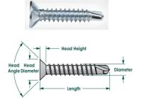 China CSK Head Cross Slot Self Drilling Screws 12-14 x 1-1/2 Inch Steel Zinc Plated for sale