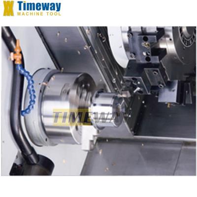 China Maschinenreparaturwerkstätten Schrägmaschine mit 62 mm Spindelbohrung und hydraulischem Heckstock zu verkaufen