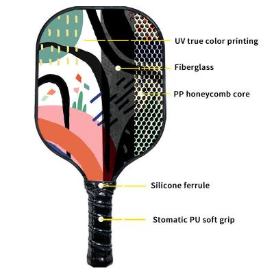 China Customized Practice Pickleball Paddle , PP Honeycomb Core Pickleball Paddles Fiberglass for sale