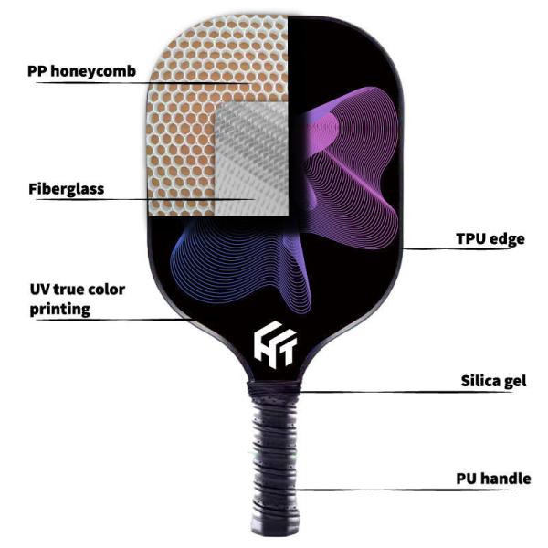 Quality OEM ODM Fiberglass Surface Pickleball Paddle Set With 2 Paddles 4 Balls for sale