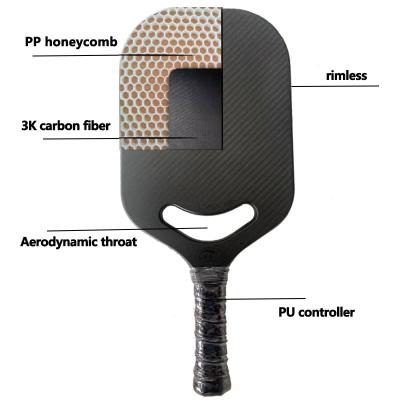 China Pack Bubble Bag/pcs 16mm Thick T700 Carbon Fiber Pickleball Paddle with Custom Design for sale