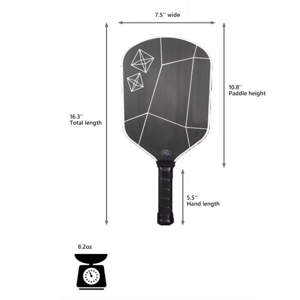 Custom Oversized Pickleball Paddles Rough Surface Carbon Fiber Pickleball Racket