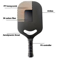 China 16MM Thick PP Honeycomb Core Customizable Pickleball Paddle with Rough Texture Surface for sale