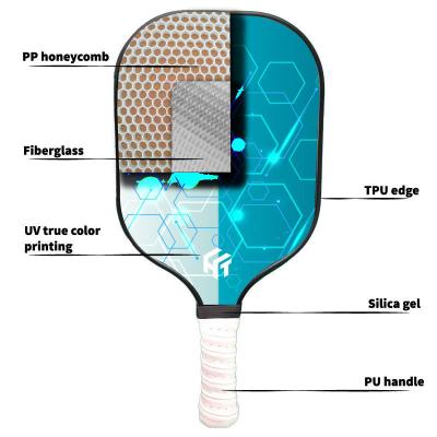 China Raquete de pickleball personalizável para todas as idades Construção de fibra de vidro e favo de mel de PP à venda