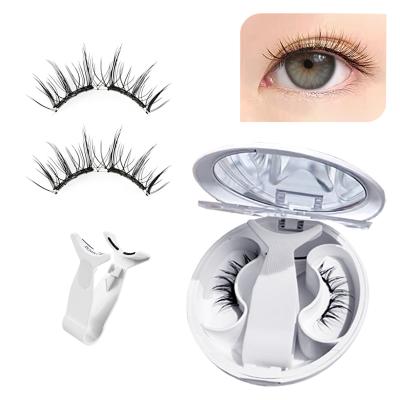 China Natural Look Reusable Soft Custom Magnetic Lashes With No Glue Needed Cat Eye for sale
