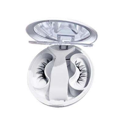 China Synthetic 3D Natural Style Reusable Eye Makeup Pro Soft Magnetic Lashes No Glue Handmade for sale