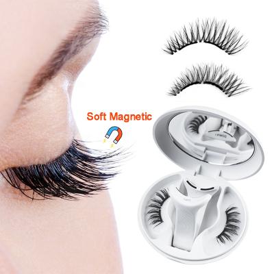 China Quantum Reusable Faux Cls Soft Magnetic Eyelashes Glueless False Lashes Natural Look for sale