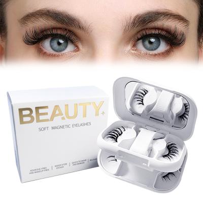 China Travel Reusable Magnetic Clip Lashes Clusters Kit No Glue No Liner Quantum With Applicator for sale