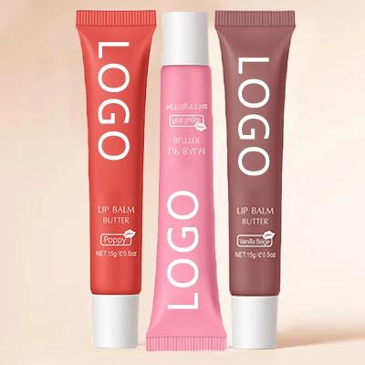 China Natural Nourishing Mineral Lip Butter Balm Gel Packaging for Female Custom Logo Lip Plumper Gloss Private Label Lip Tint for sale
