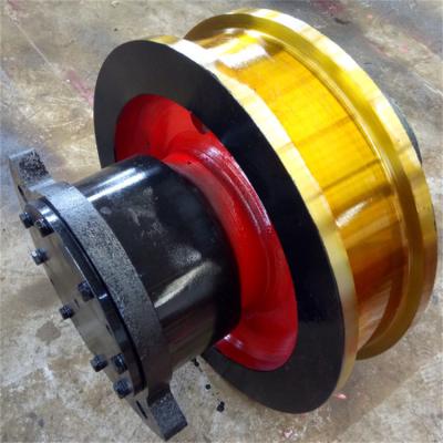 China ISO 9001 Certified Heat Treated and Painted Crane Wheels with 500mm Diameter for Industrial Applications for sale