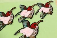 China Multicolored Bird Embroidered Patch Ecofriendly Personalized With Sequin for sale