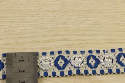 Cina Nastro 25mm Multiusage della tessitura del cotone del jacquard con la direzione del cristallo di rocca in vendita