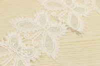 China Silver Sequin Lace Trim Butterfly Patterned For Multiapplication for sale