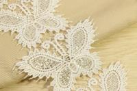 China Silver Sequin Lace Trim Butterfly Patterned For Multiapplication for sale