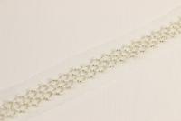 China Eyelet Beading Sequin Lace Trim Zigzag Geo Pattern For Multiusage for sale