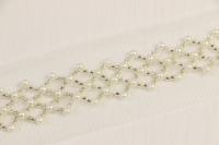 China Eyelet Beading Sequin Lace Trim Zigzag Geo Pattern For Multiusage for sale