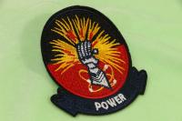 China 7.5x7cm Embroidered Fabric Cloth 3D Patch POWER Typeface for sale