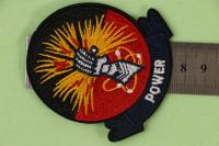 China 7.5x7cm Embroidered Fabric Cloth 3D Patch POWER Typeface for sale