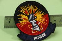 China 7.5x7cm Embroidered Fabric Cloth 3D Patch POWER Typeface for sale