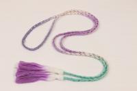 China Dip Dyed Gradient Multi Color Composite Drawcord With Silver Metallic Thread for sale