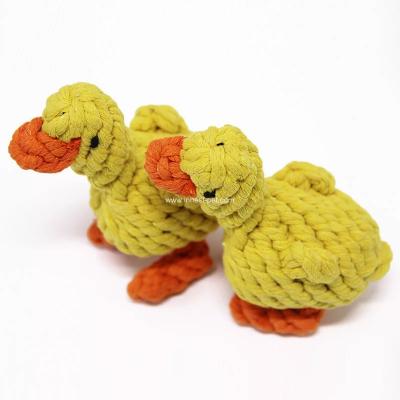 China new design yellow cotton rope pet toys dog toy duck for sale