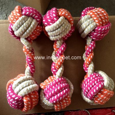 China High quality dumbbell shape cotton rope pet dog chew toy, doggie toy rope for sale